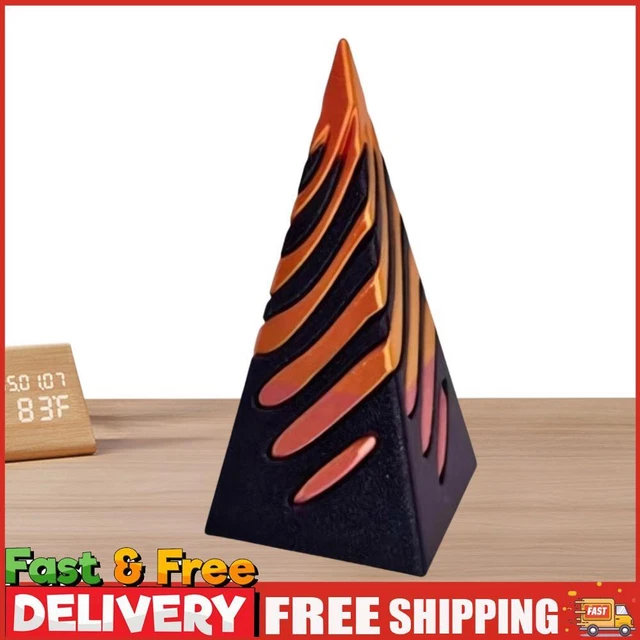 3D PRINTED SPIRAL Toy Pass Through Pyramid Fidget Toy Desk Toy (Black ...