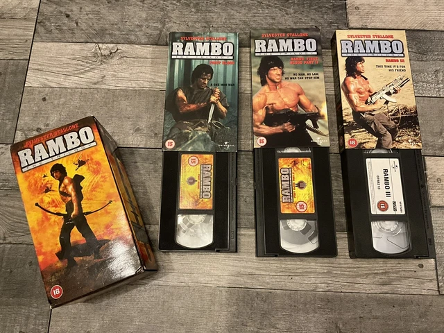 RAMBO TRILOGY VHS video boxset - First Blood, First Blood part 2, Rambo ...