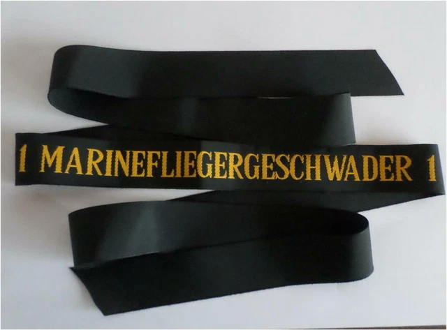 BW MARINE MÜTZENBAND für Uniform - Mütze : 1 MARINEFLIEGERGESCHWADER 1 ...