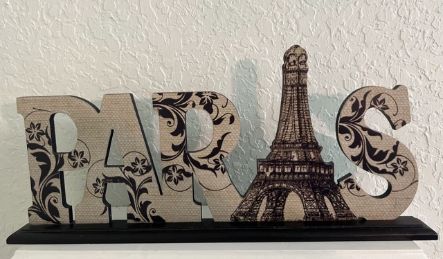 PARIS WOODEN LETTERS/WORD Sign, Parisian Themed with Eiffel Tower ...