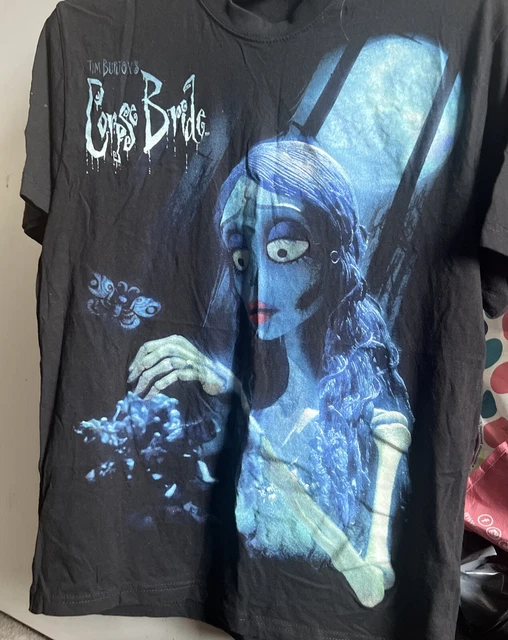 HMV TIM BURTONS Corpse Bride Sally Glow In The Dark Tshirt Size L £8.00 ...