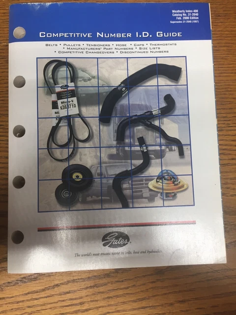 GATES COMPETITIVE NUMBER I.D. Guide 2000 31-2040 Workshop Manual Book ...