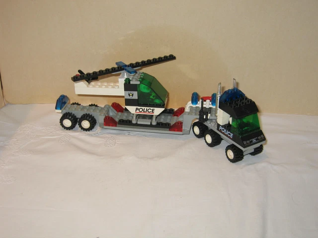 LEGO 6328 POLIZEI Tieflader mit Helikopter Bauanleitungen ungelocht von ...