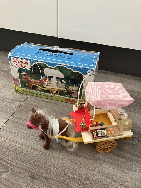 SYLVANIAN FAMILIES PONY & Ice Cream Cart with Box £30.00 - PicClick UK