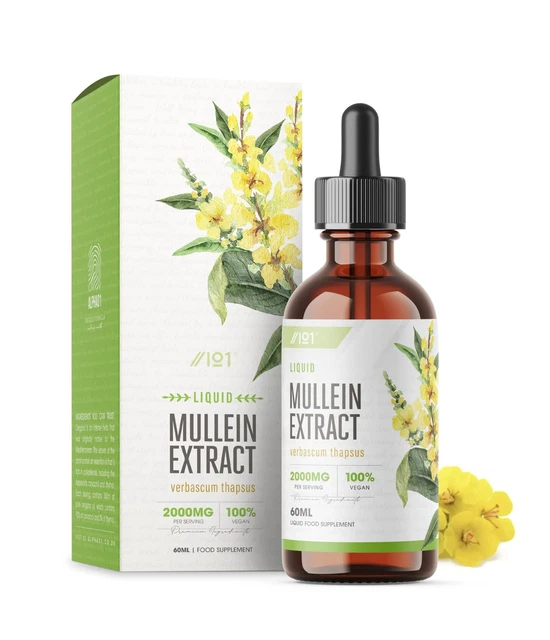 MULLEIN LEAF EXTRACT for Lungs 2000mg - 60ml - High 60 ml (Pack of 1) £ ...