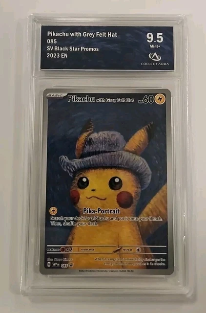 POKÉMON PIKACHU WITH Grey Felt Hat Van Gogh 085 SV Black Star Promos EN ...