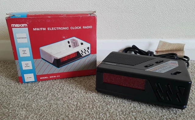 VINTAGE MAXIM MX18-03 Electronic Alarm Clock Radio MW/LW - NEW & Boxed ...