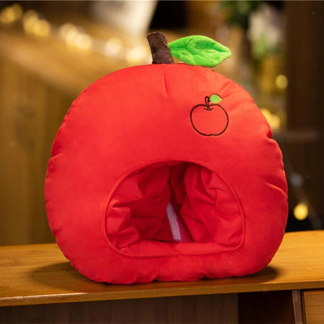 SOFT PLUSH APPLE Hat Adults Kids Costume Accessories Party Cute ...