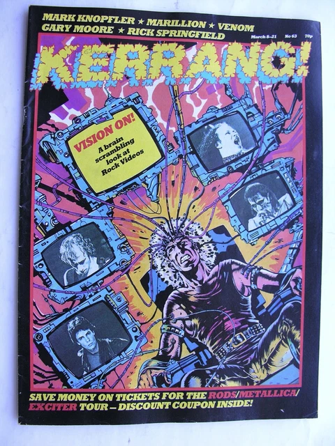 KERRANG MARCH 8 1984 No 63 Mark Knopfler Marillion Rick Springfield ...