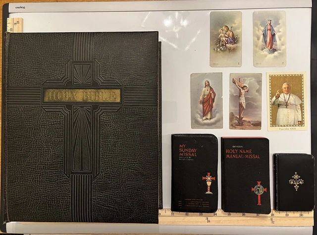 VTG PICTORIAL FAMILY Holy Bible Self-Pronouncing/Prayer Books/Cards ...