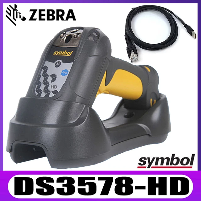 SYMBOL DS3578-HD 1D 2D Barcode Wireless Bluetooth Barcode Scanner USB ...