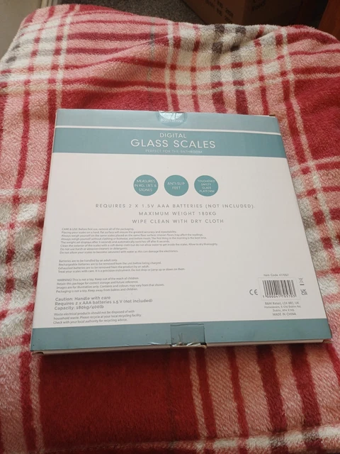 DIGITAL BATHROOM BLACK Glass Scale, Ultra Slim – LCD , Kg/Lb/St, 180kg ...