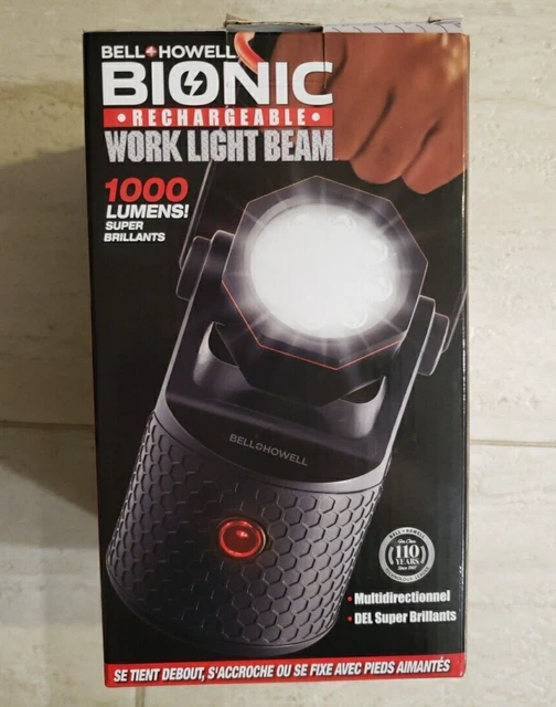 BELL + HOWELL Bionic Rechargeable Work Light Beam w/ Stand NIB £20.88 ...