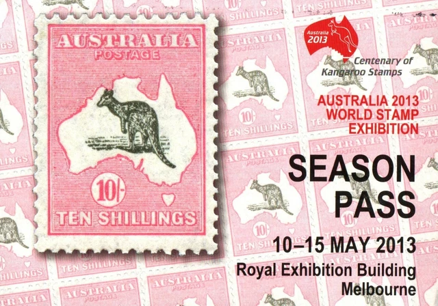 A0505 AUSTRALIA V Melbourne World Stamp Expo Season Pass postcard $10. ...