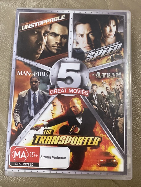 5IN1 DVD MOVIE Bundle. Man of Fire, Unstoppable, Speed, The Transporter ...