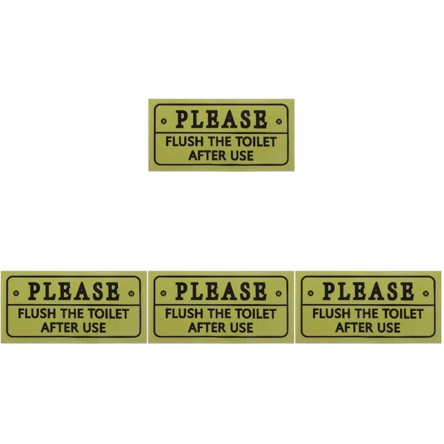4 PCS PLEASE Flush Toilet Sticker Wall Stickers for Bathroom £7.49 ...