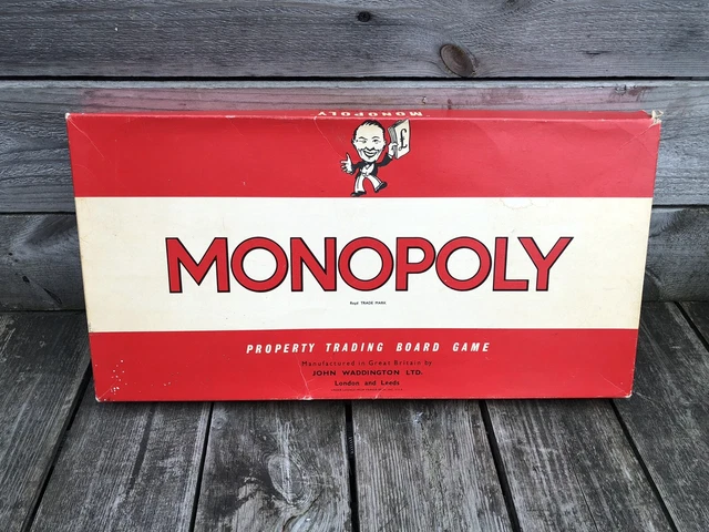 CLASSIC VINTAGE MONOPOLY Board Game 1960s - RED Long Box -MISSING 1 ...