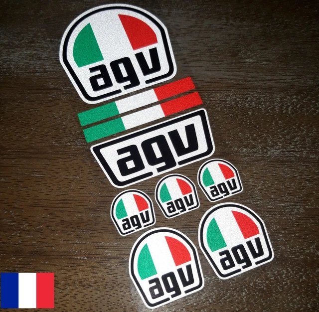 AUTOCOLLANT AGV REFLECHISSANT LASER STICKERS MOTO CASQUE CARENAGE ...