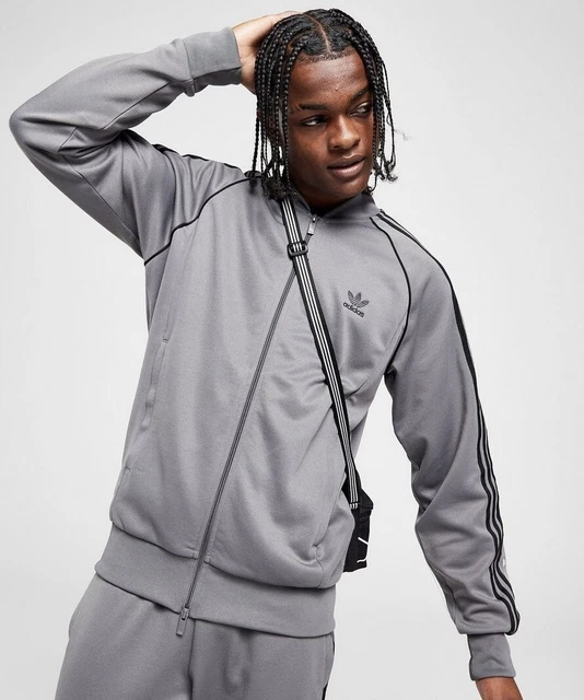 ADIDAS SST TRACK Top Grey/Black-Size S Full Zip Jacket-100% Genuine-RRP ...