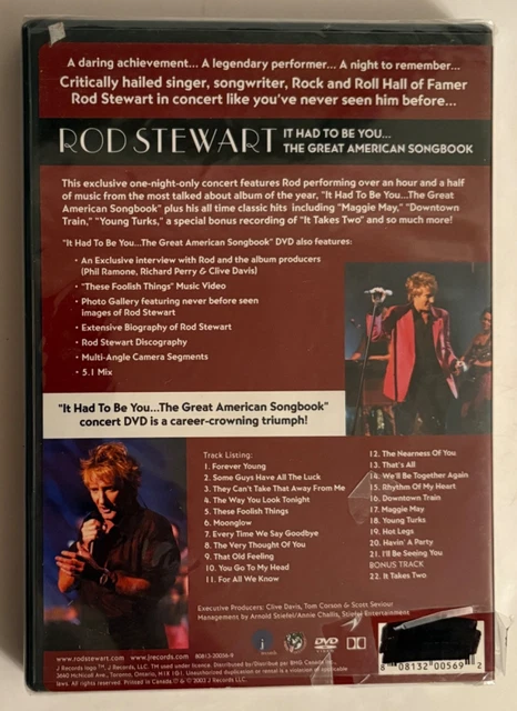 ROD STEWART IT Had To Be You...The Great American Songbook DVD 2003 ...