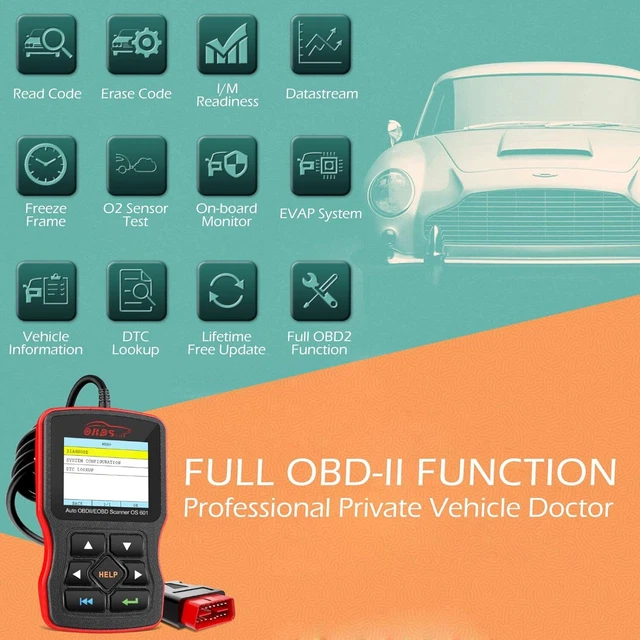 LECTOR DE CÓDIGOS OBDScar OS601 OBD2 universal falla de motor automotriz OBDII EUR 57,05 ...
