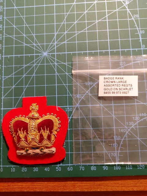 BRITISH ARMY MILITARY Rank Badge Cloth, WO2, Large Crown £6.00 ...