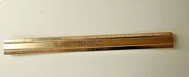 VINTAGE INVESTMENT COMPANY Advertising Golden Steel 18 Inch Ruler ...