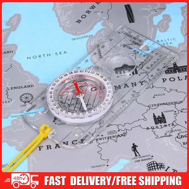 ORIENTEERING CAMPING SCOUTS Baseplate Map Magnifying Compass Ruler ...
