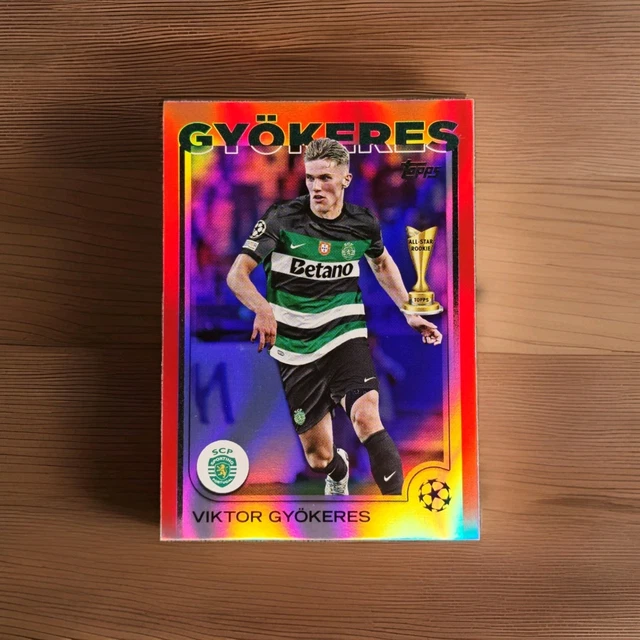 TOPPS UCC FLAGSHIP 2024-25 Viktor Gyokeres Red Wave Insert Sporting CP ...