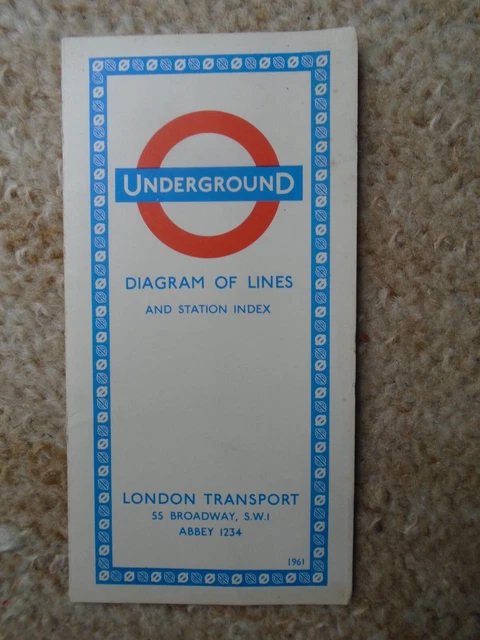 LONDON UNDERGROUND POCKET map: Diagram of Lines 1961 £21.51 - PicClick UK