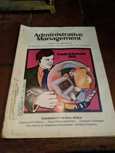 ADMINISTRATIVE MANAGEMENT JANUARY 1975 Magazine Rare Early Computer 70S ...