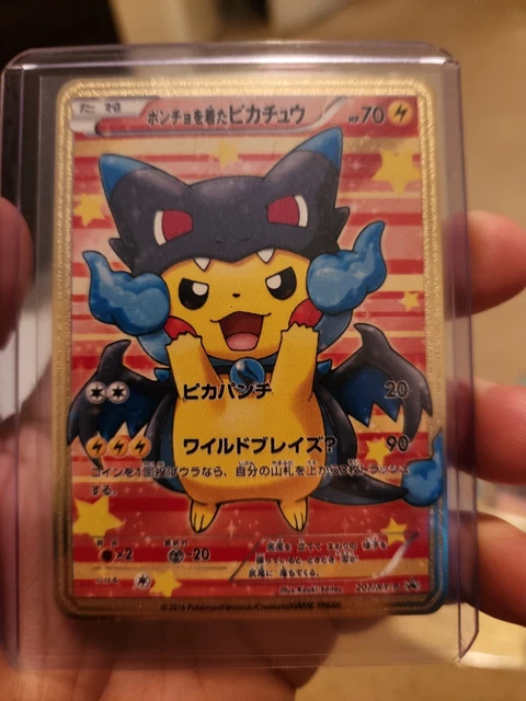 MEGA CHARIZARD X Poncho Wearing Pikachu 207/XY-P Metallkarte zum ...