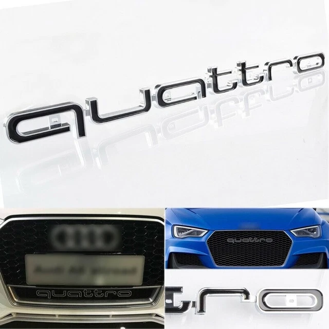 SCRITTA QUATTRO AUDI Emblema Griglia Logo Nero Stemma Badge Audi Tt S4 ...