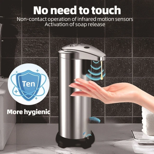 TOUCHLESS SOAP DISPENSER Stainless Steel Dispenser For Public Restrooms ...