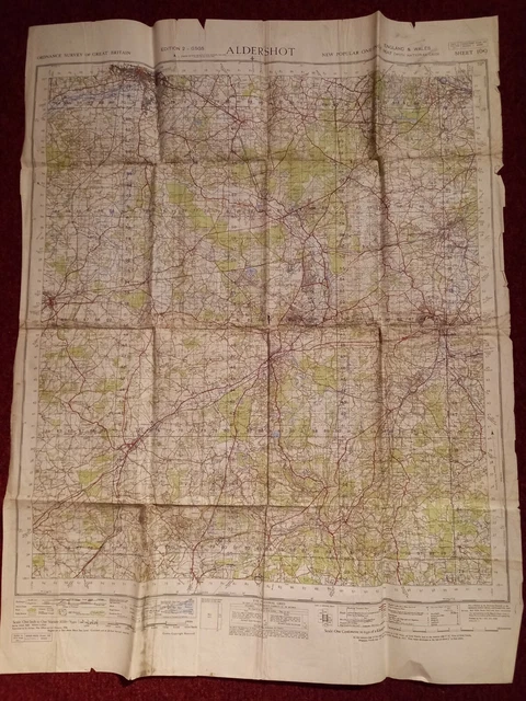 BRITISH ARMY MAP Post WW2 Aldershot War Office 1956 £9.00 - PicClick UK
