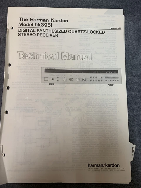 HARMAN KARDON HK395I Tech Manual [Original w/Schematics, Diagrams, Part ...