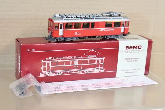 BEMO 1268 151 HOm GAUGE RhB BERNINATRIEBWAGEN ABe 4/4 LOCOMOTIVE 31 ...