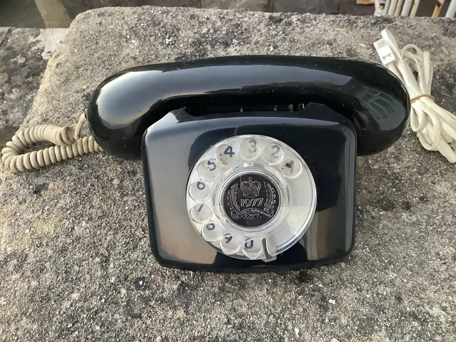 VINTAGE BLACK/BLUE 1977 Silver Jubilee GPO Compact Rotary Dial ...