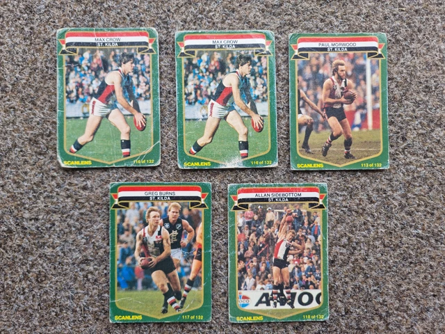 SCANLENS VFL 1985 FOOTY FOOTBALL CARDS BULK LOT St.KILDA SAINTS 5 of ...