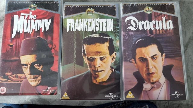 UNIVERSAL VHS MOVIE Triple Set Of ‘Frankenstein’, ‘Dracula’ & ‘The ...