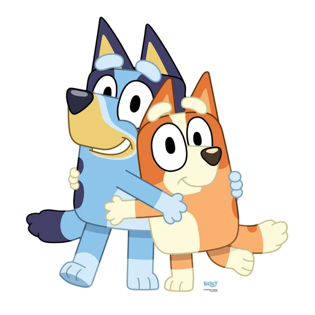 DÉCOUPURE OFFICIELLE EN carton Bluey and Bingo / stand-up EUR 28,23 ...
