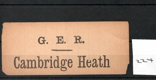 GREAT EASTERN RAILWAY. GER - Luggage Label (224) Cambridge Heath $1.58 ...
