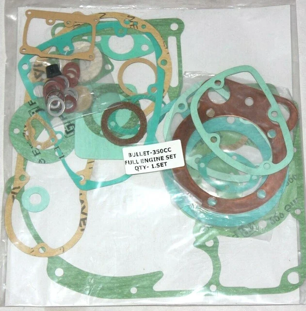 ROYAL ENFIELD BULLET STANDARD 350 cc COMPLETE ENGINE GASKET SET. BRAND ...