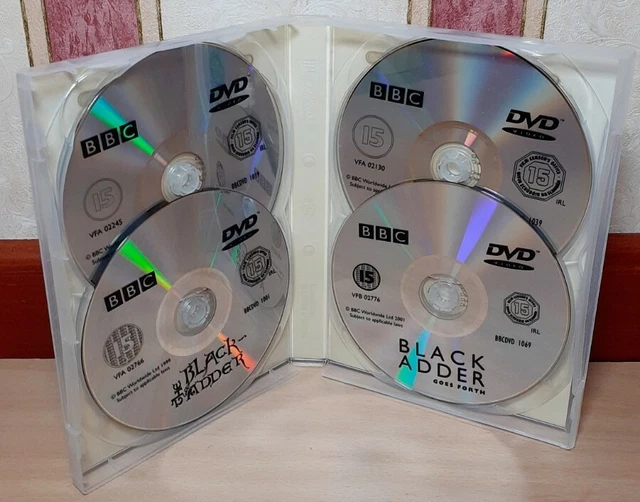 THE COMPLETE BLACKADDER DVD box set. All four series. Rating 15. Pal ...