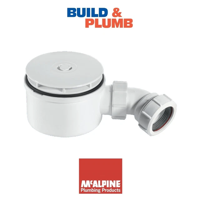 MCALPINE 90MM SHALLOW Shower Waste Trap Fast Flow White ST90WH10-70 £30 ...