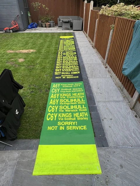 TRAIN RAILWAY TRAM Bus Destination Blind - WEST MIDLANDS BIRMINGHAM ...