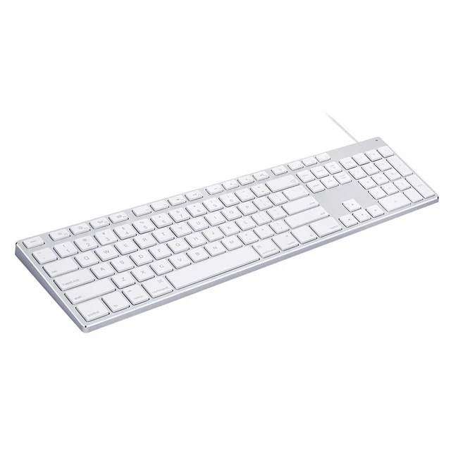 ALUMINUM USB WIRED Keyboard with Numeric Keypad for Apple Mac iMac ...