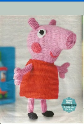PEPPA PIG knitting pattern 24cm tall £1.40 - PicClick UK