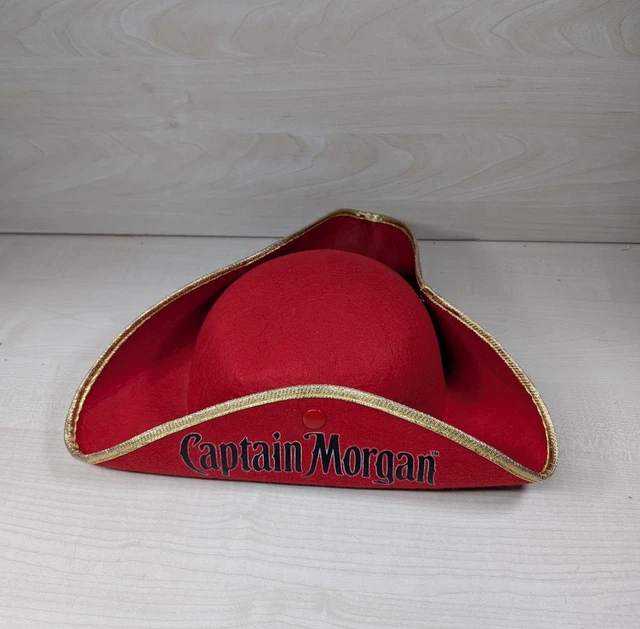 CAPTAIN MORGAN RED Tricorn Pirate Style Hat - Man Cave or Party, or Hen ...