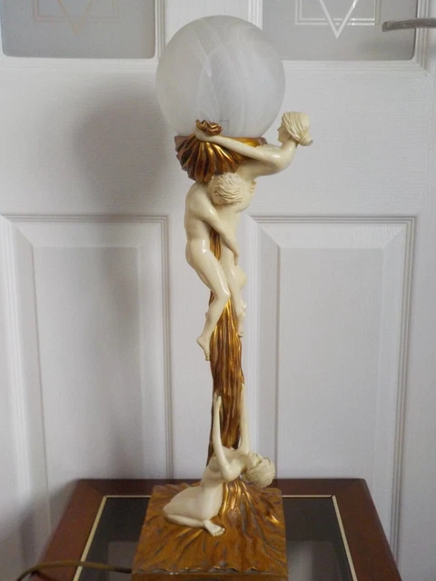 BEAUTIFUL RARE ART Nouveau Oliver Tupton Lamp - Signed £300.00 ...